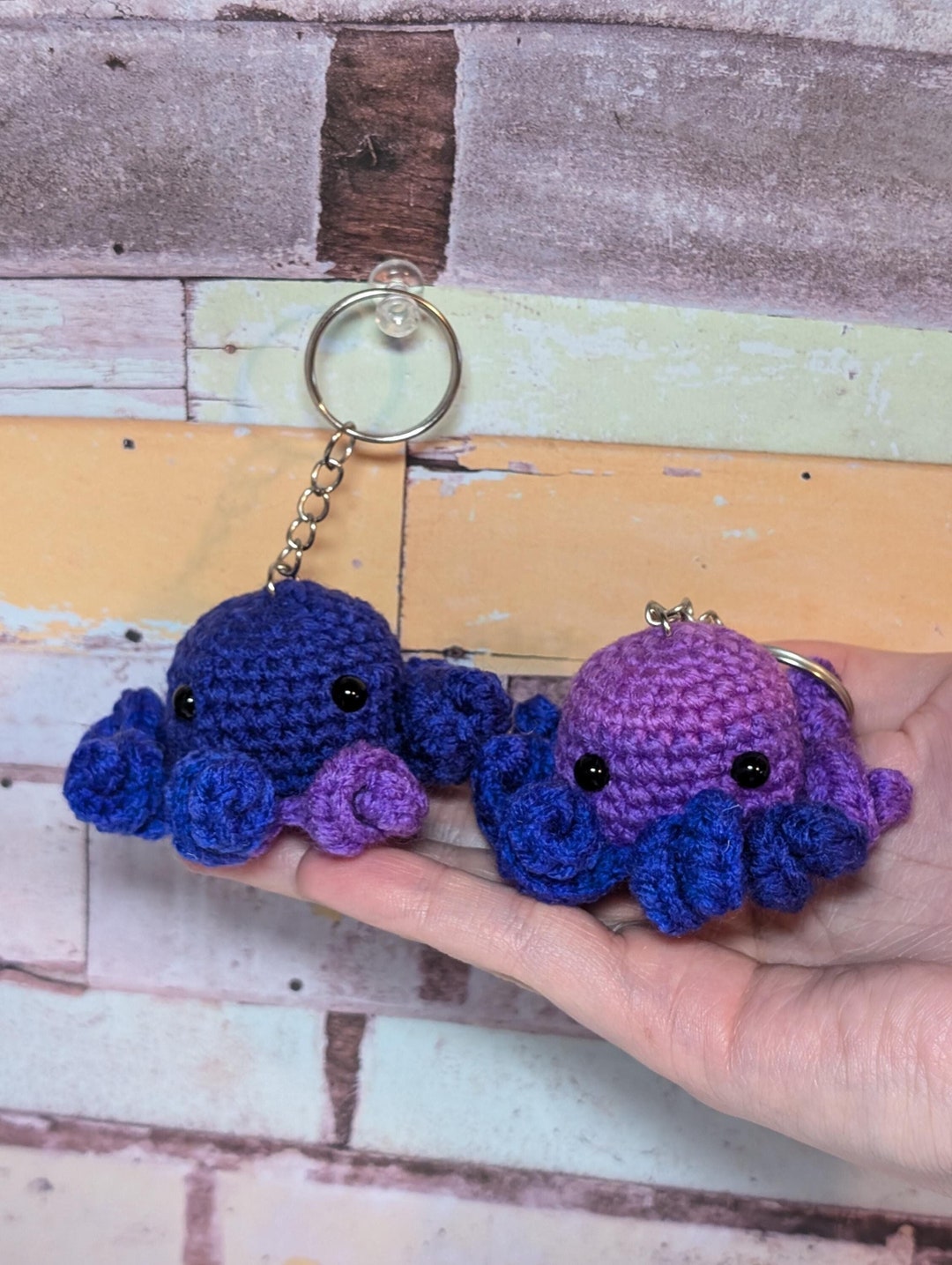 Handmade Crochet Mini Octopus Keychain / Crochet Keychain / Octopus ...