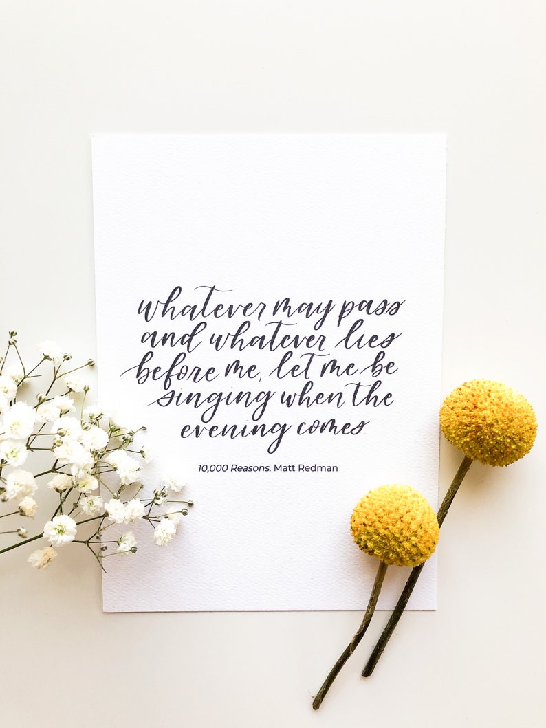 5x7 Calligraphy Bible Verse/worship Song Lyric Prints, Calligraphy ...