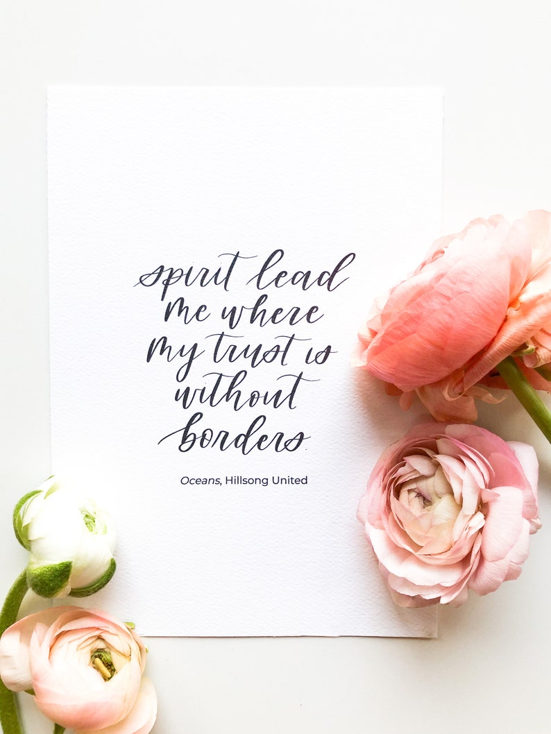 5x7 Calligraphy Bible Verse/worship Song Lyric Prints, Calligraphy ...