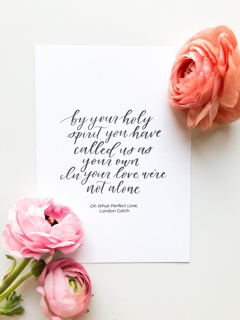 5x7 Calligraphy Bible Verse/worship Song Lyric Prints, Calligraphy ...