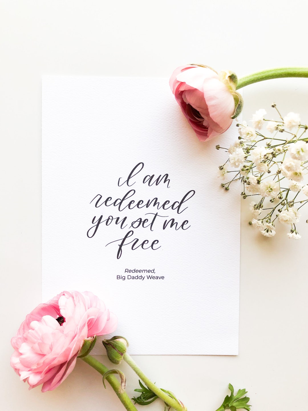 5x7 Calligraphy Bible Verse/worship Song Lyric Prints, Calligraphy ...