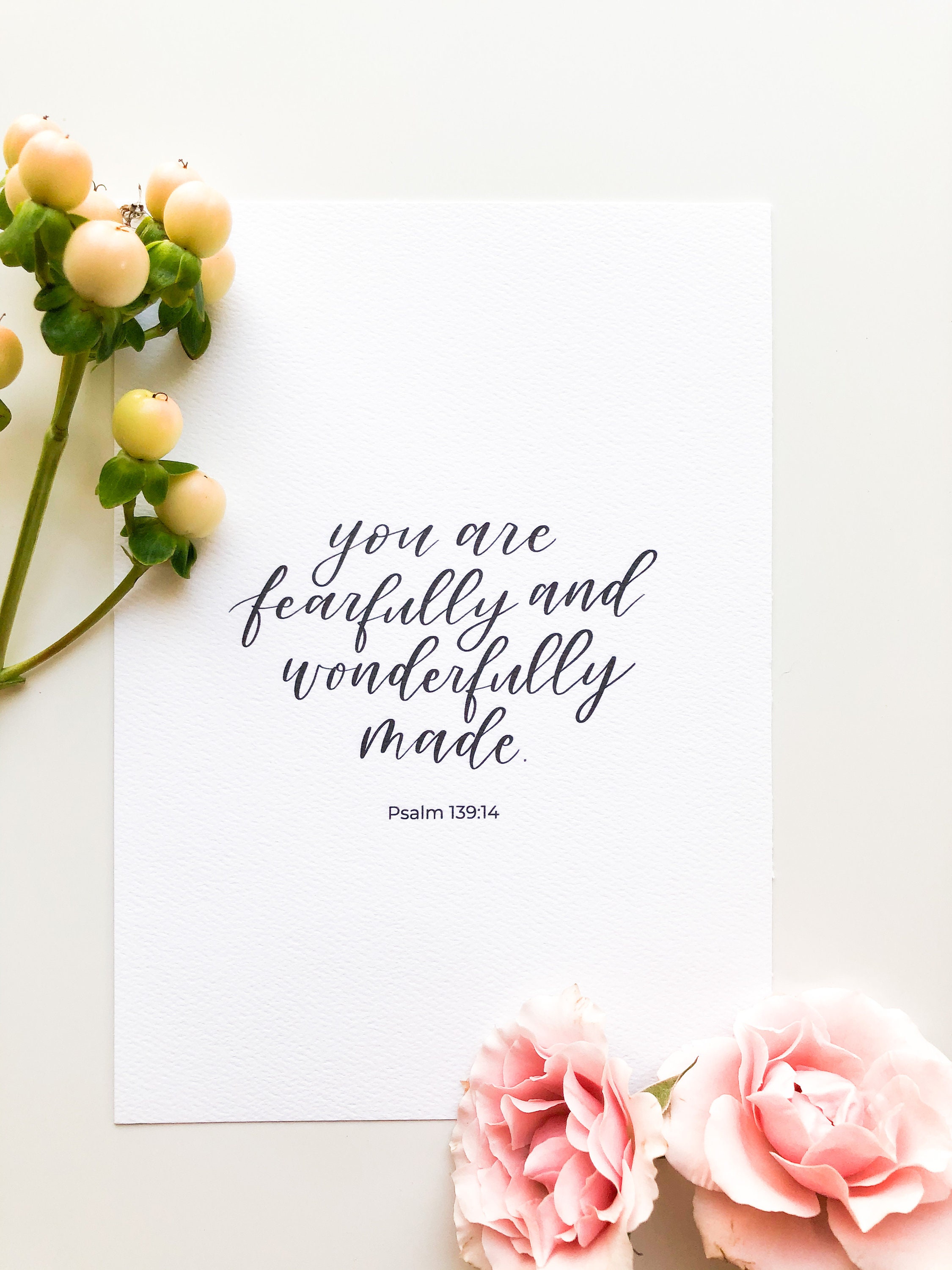 5x7 Calligraphy Bible Verse/worship Song Lyric Prints, Calligraphy ...