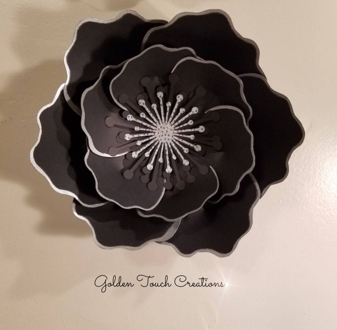 Plantilla 1 SVG/DXF Flor de Papel Cricut de silueta DIY hecha a mano ...