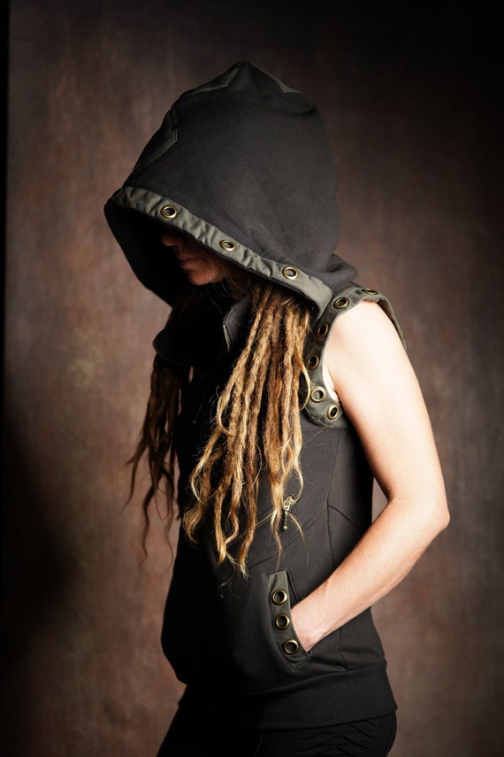 PSYCLOPSE Hoodie Vest Psytrance Rave Gothic Cyberpunk - Etsy