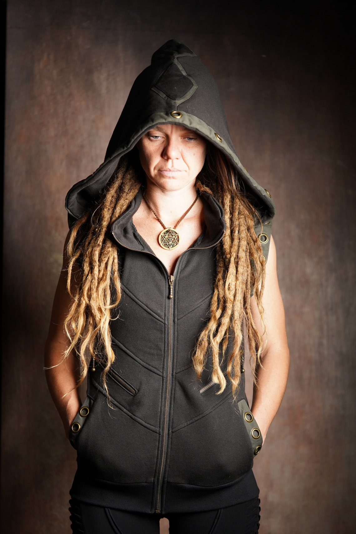 PSYCLOPSE Hoodie Vest Psytrance Rave Gothic Cyberpunk - Etsy