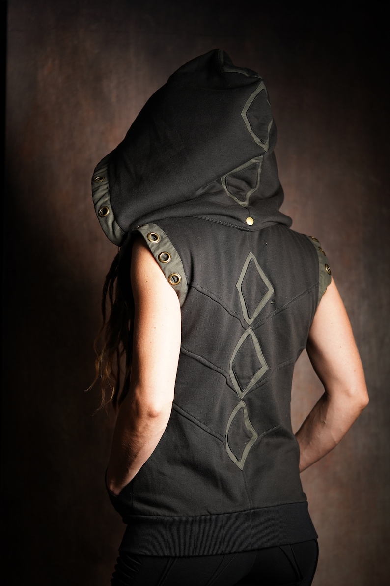 PSYCLOPSE, Hoodie Vest, Psytrance, Rave, Gothic, Cyberpunk, Unisex, Goa ...