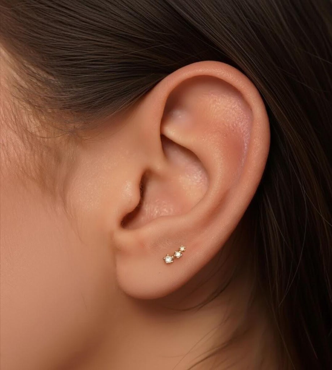 20G/18G/16G Titanium Tiny Three Stones Climber Push Pin Labret ...