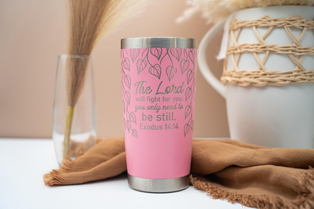 Bible Verse Tumbler With Pothos Plant Design – Engraved “the Lord Will ...