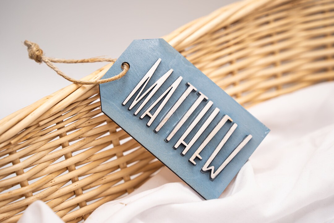 Personalized Wooden Square Name Tag - Easter Decor - Holiday Name Tags ...