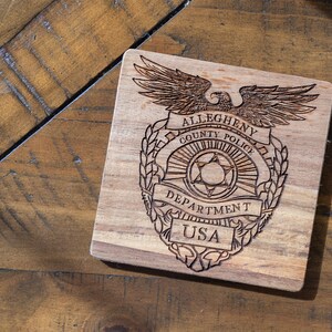 Police Department Set of 4 Coasters - Law Enforcement Loved One Gift ...