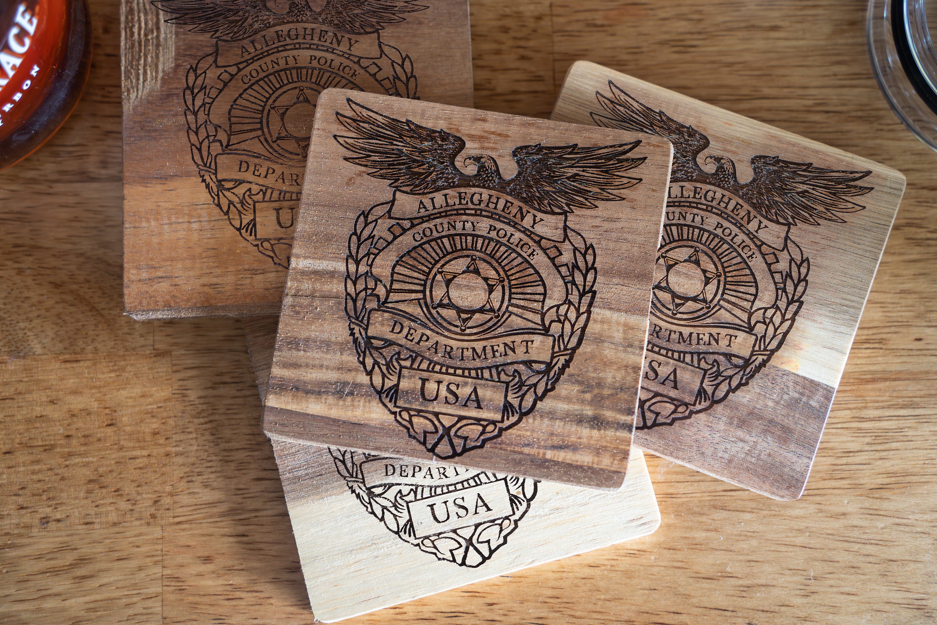 Police Department Set of 4 Coasters - Law Enforcement Loved One Gift ...