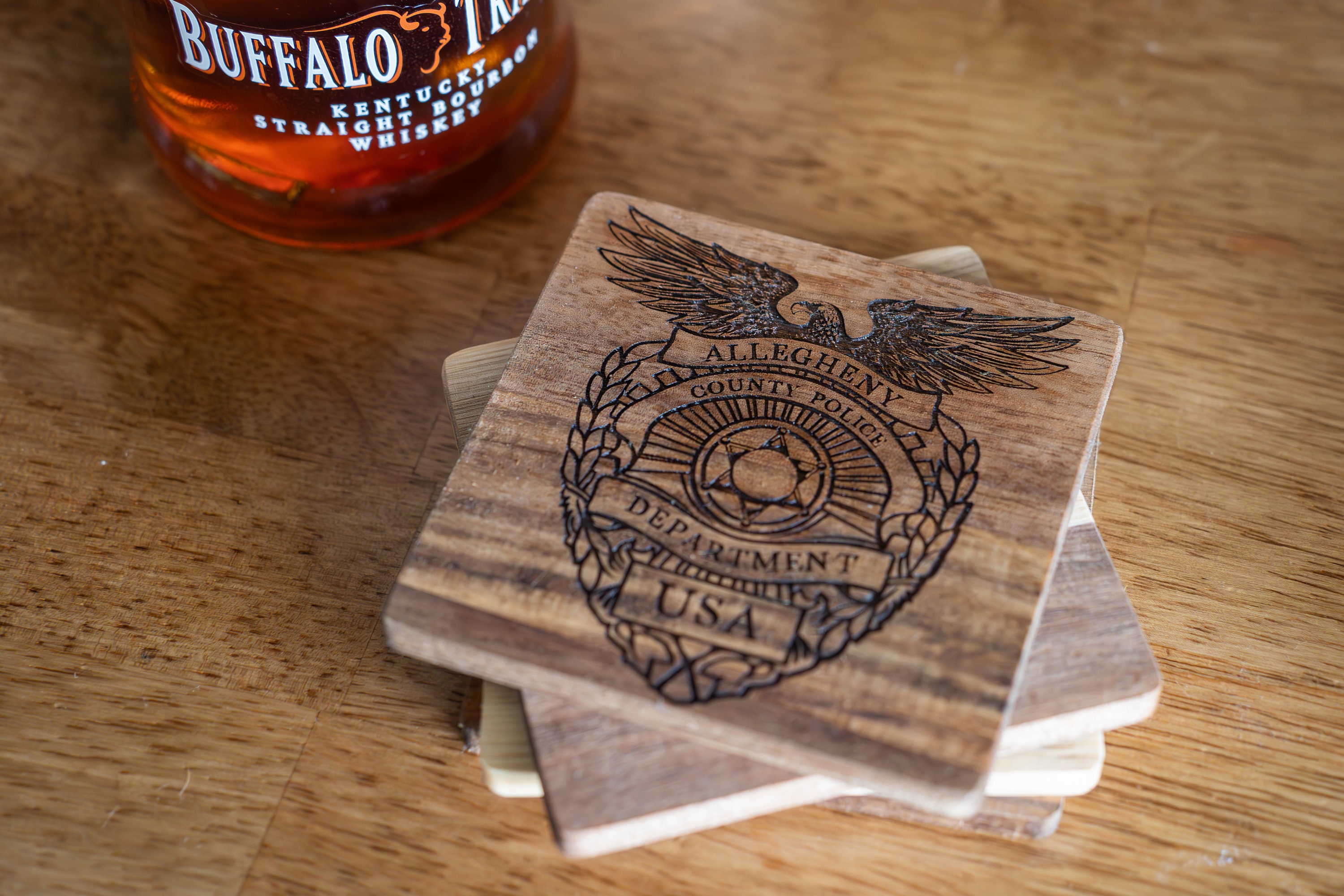 Police Department Set of 4 Coasters - Law Enforcement Loved One Gift ...