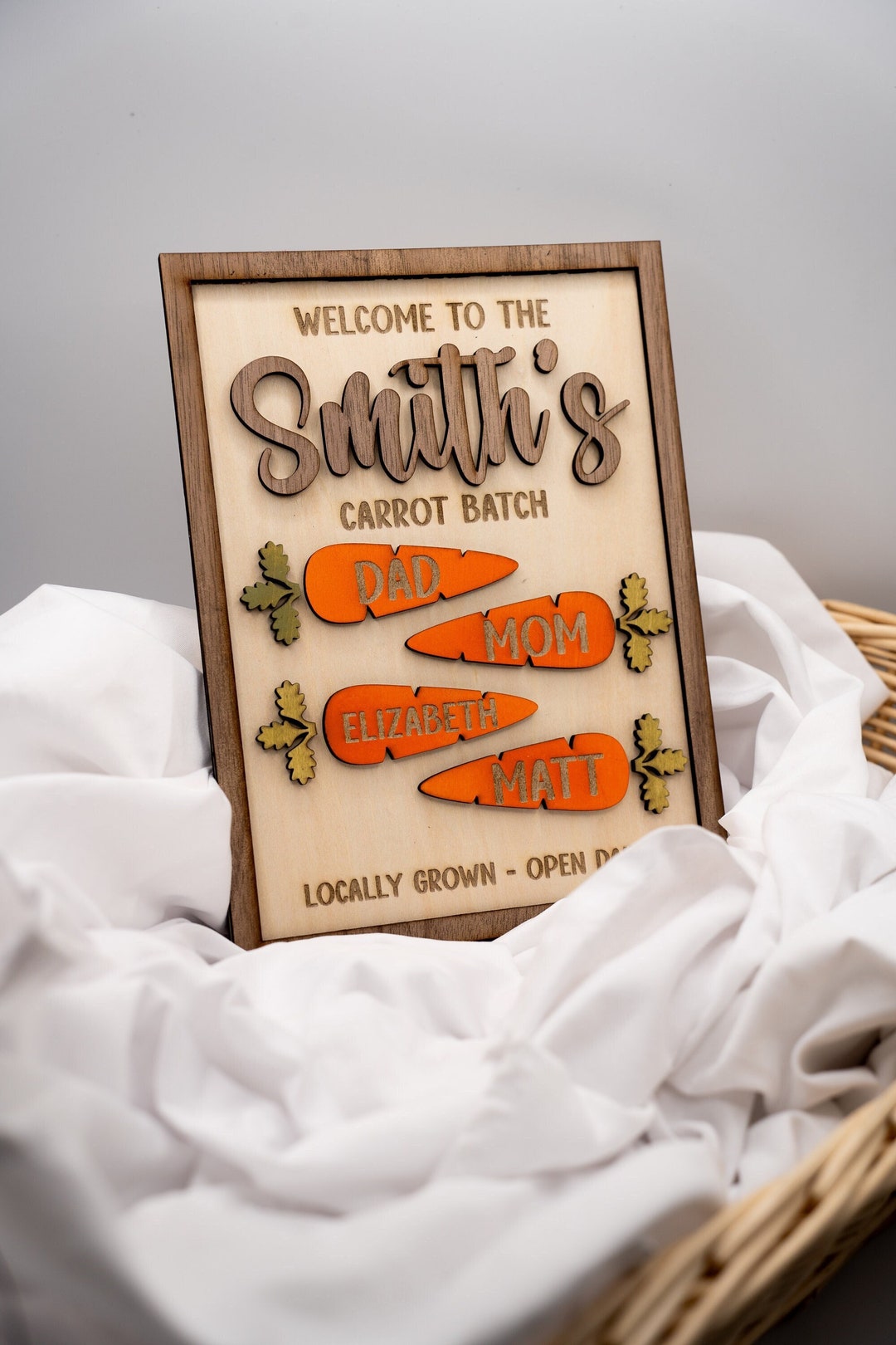 Custom Welcome to the "last Name" 's Carrot Batch Sign - Custom Family ...