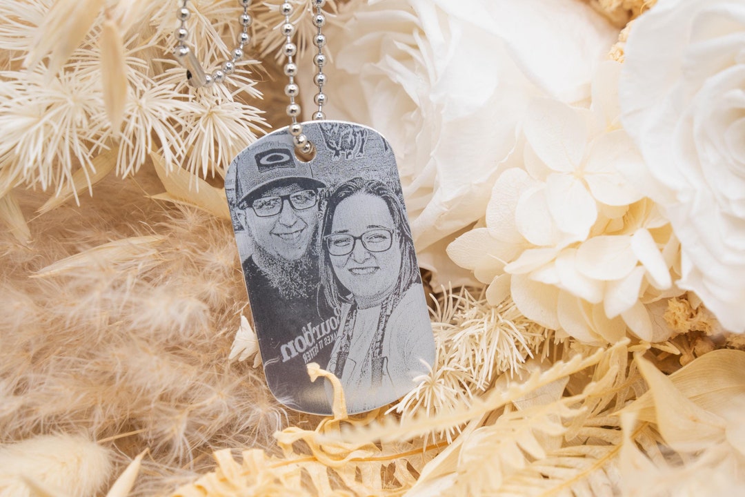 Personalized Photo Dog Tag Necklace – Custom Engraved Stainless Steel ...