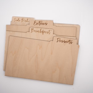 Personalized Recipe Box Divider Tabs | Add-on for Recipe Box | Custom ...