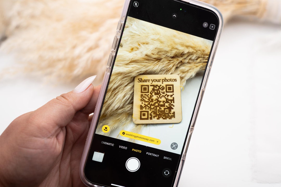 Laser Engraved QR Code Wood Sign - Share Your Photos | Personalized ...