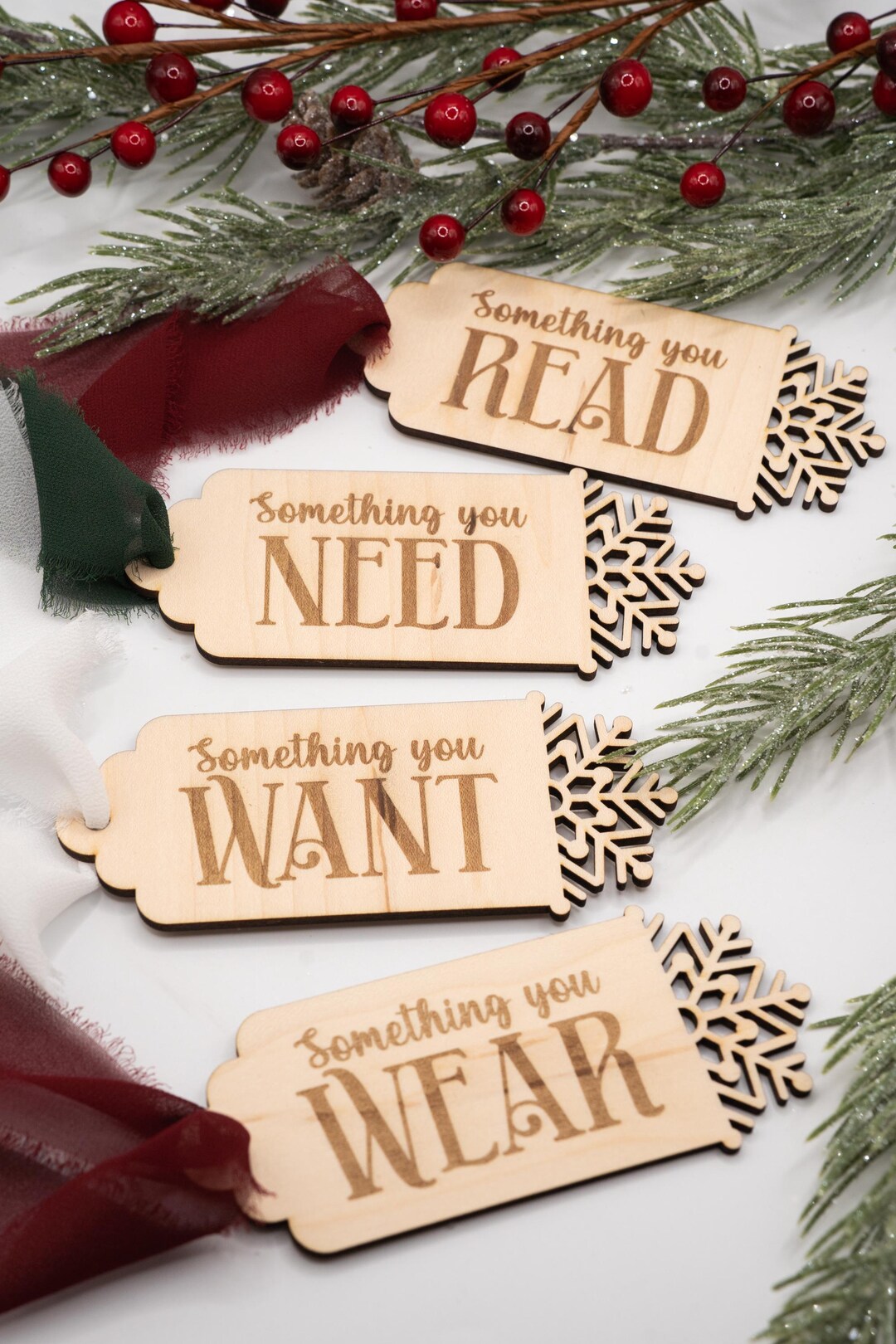 Personalized Wooden Christmas Gift Tags - "something You Want, Need ...