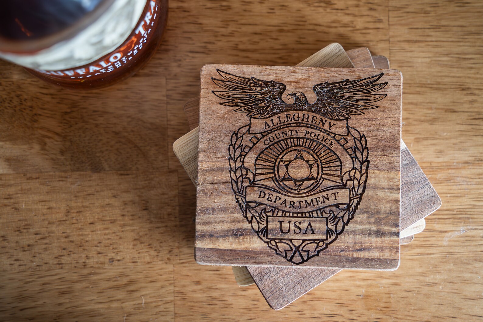 Police Department Set of 4 Coasters - Law Enforcement Loved One Gift ...