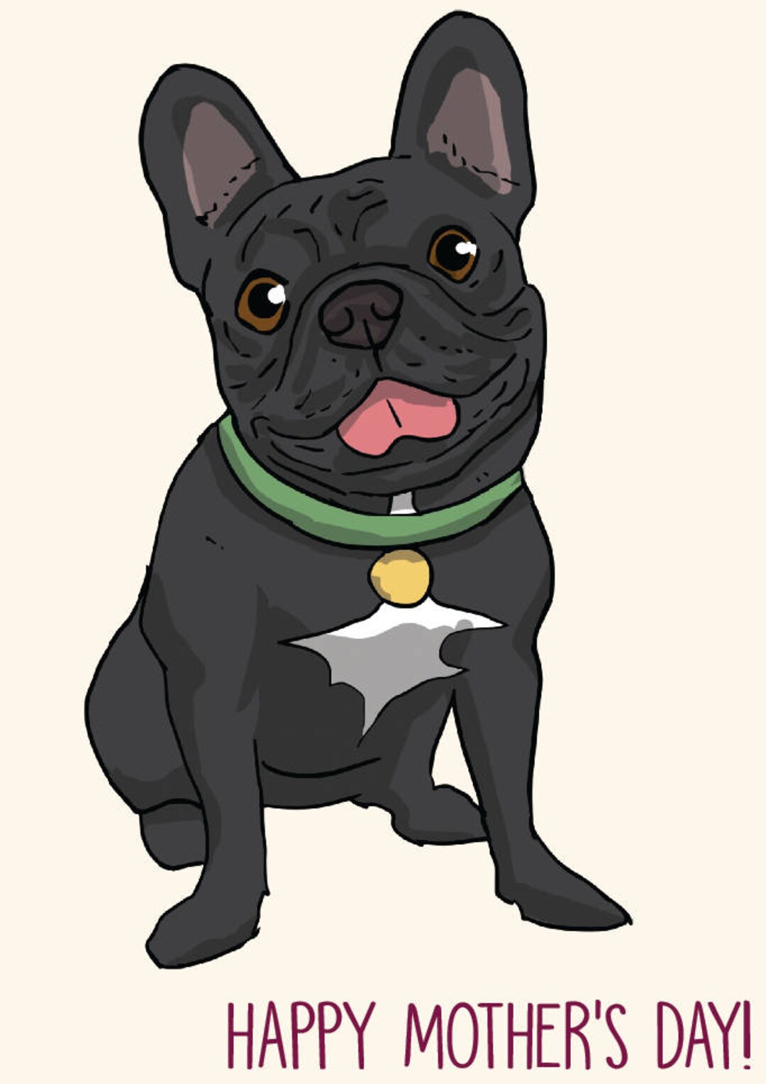 French Bulldog Mother's Day Card - Happy Mother's Day Greetings Card - Etsy