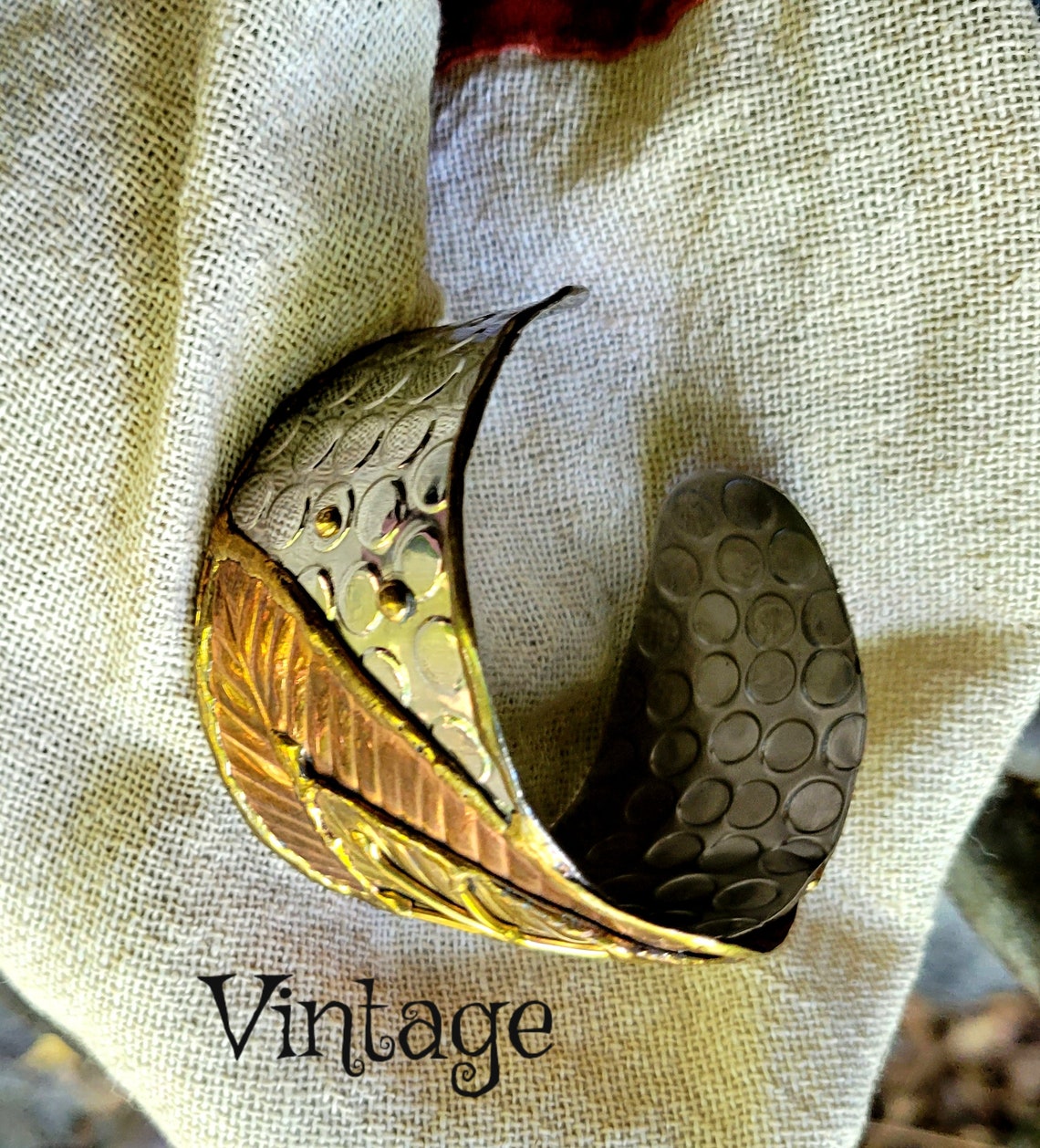 Vintage Leaves Cuff Bracelet Copper & Brass - Etsy