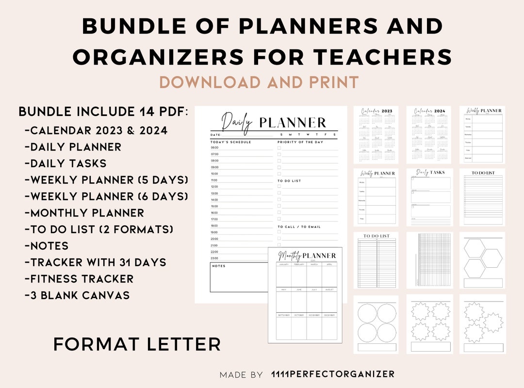 Bundle of Planners and Organizers for Teachers Productive Tools Include ...
