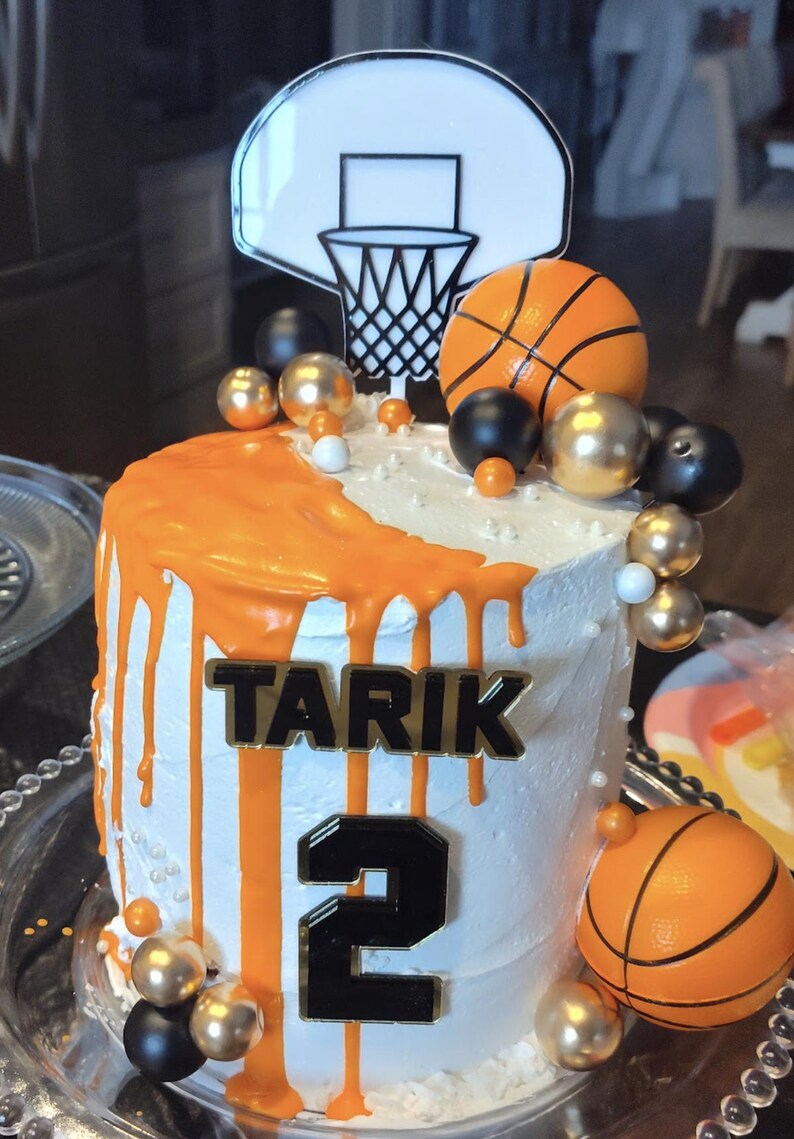 Basketball Hoop Cake Topper - Custom - Etsy