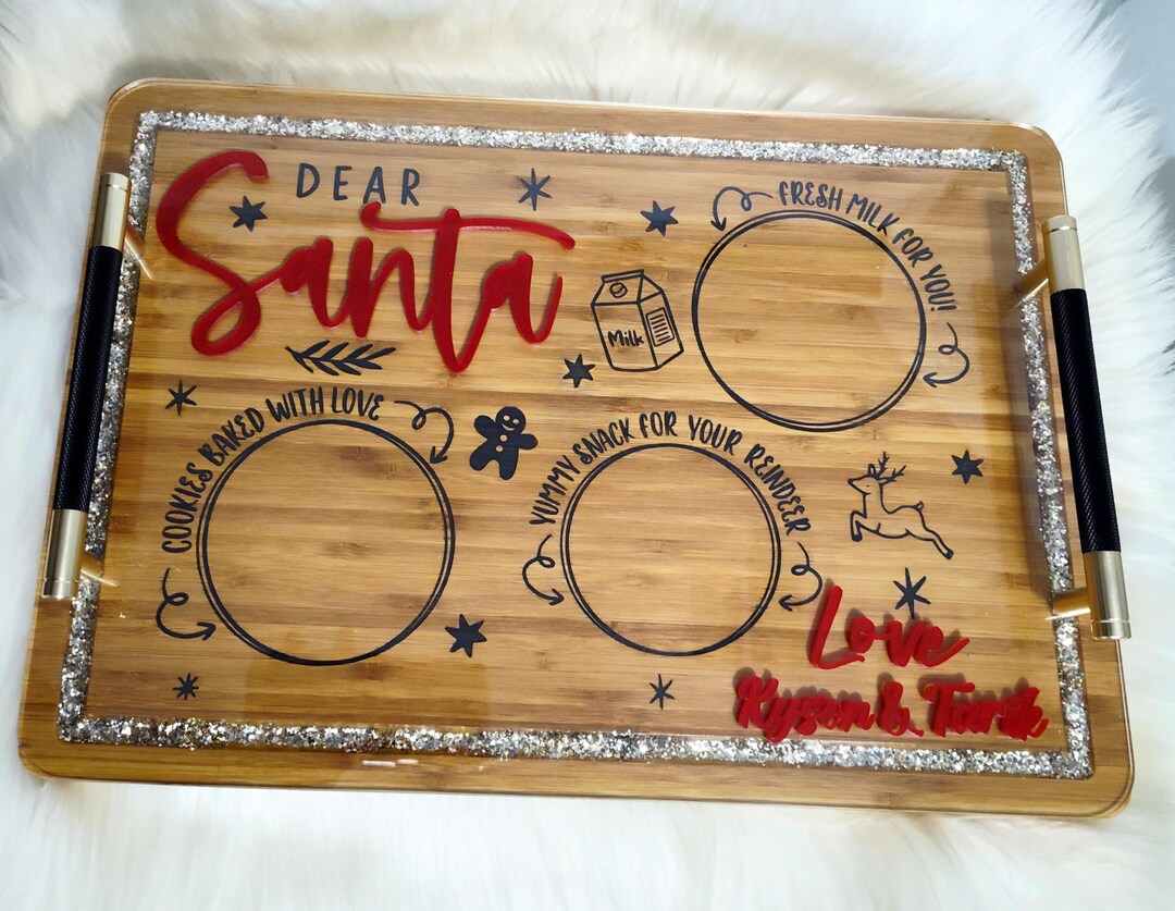Custom Milk and Cookies Tray for Santa - Etsy
