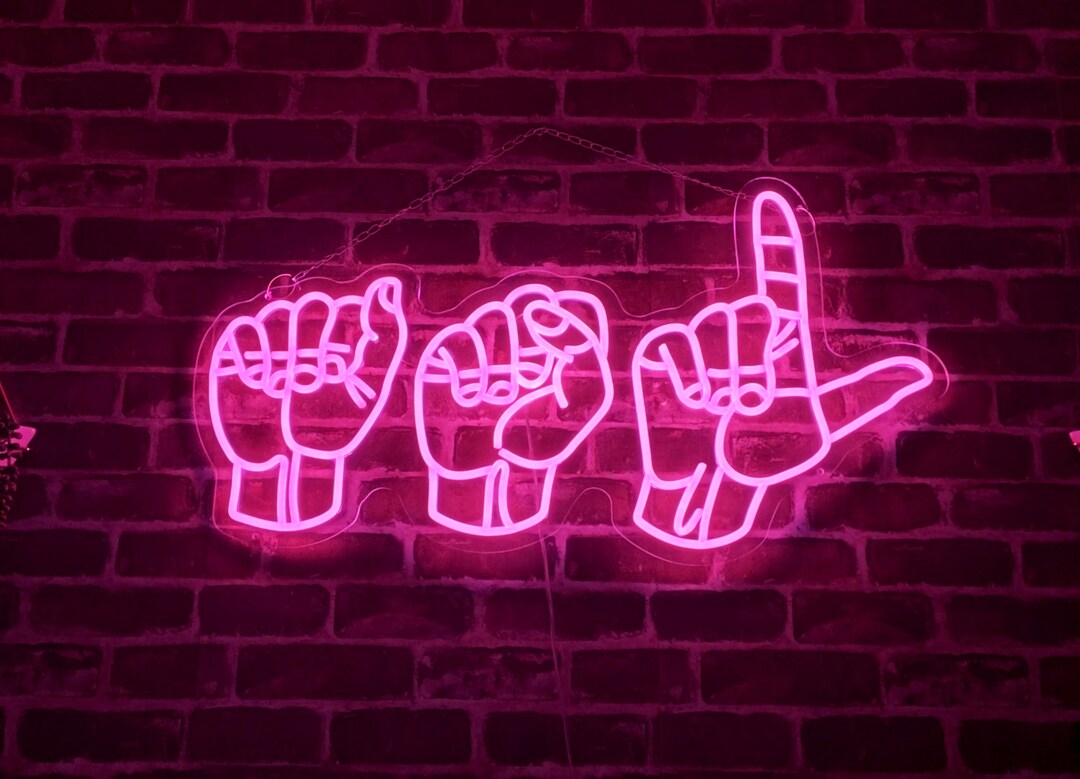 ASL LED Sign - Pink - Etsy