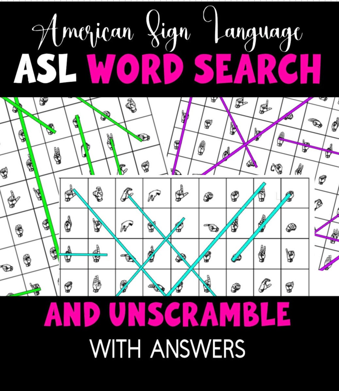 ASL TIME Unit Unscramble and Wordsearch - Etsy