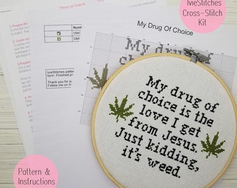 Weed Cross Stitch Pattern Weed Gift Idea Pot Leaf Cross Stitch | Etsy