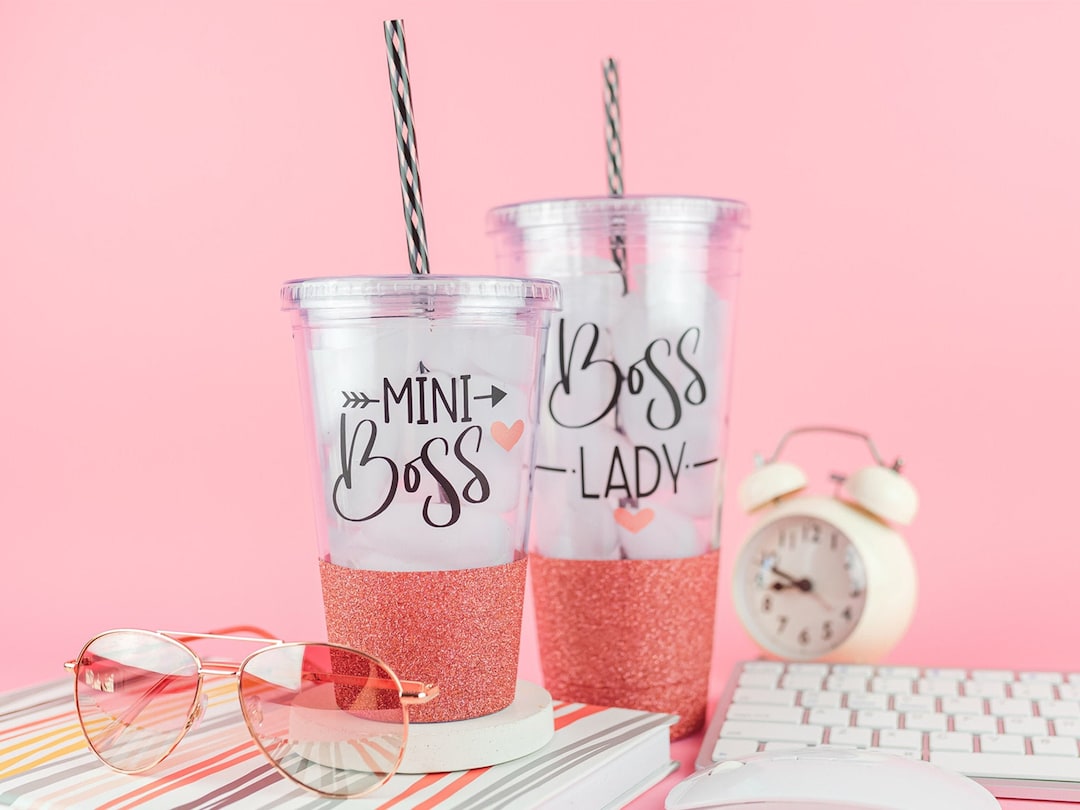 Boss Lady and Mini Boss Tumbler Set | Mommy and Me Set | Glitter Dipped ...