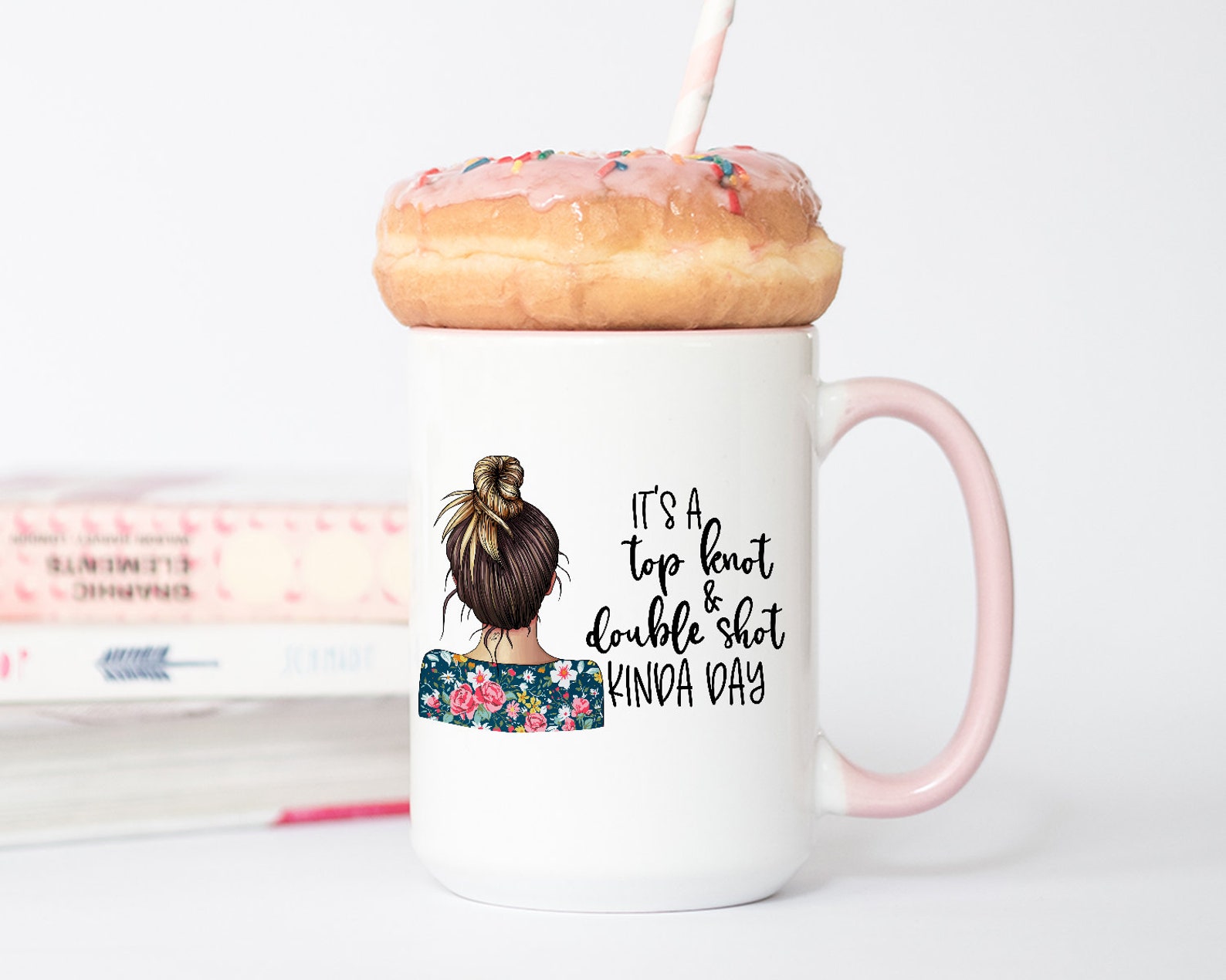 Top Knot and Double Shot Mug Mom Life Mug Boss Babe Mug - Etsy