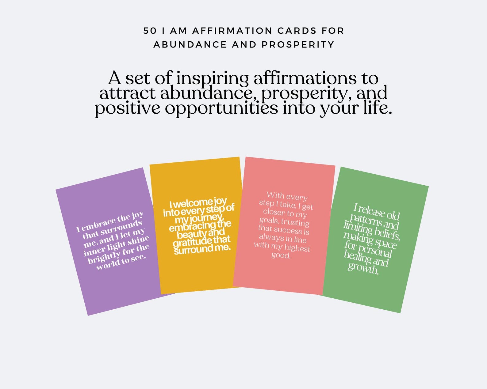 Abundance Affirmation Cards: Printable Manifestation, Journaling ...