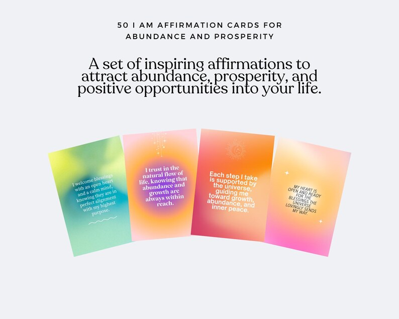 Abundance Affirmation Cards: Printable Manifestation Deck (digital ...