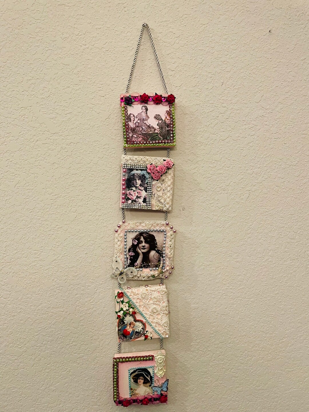 Shabby Chic Wall Hanging , Victorian Style Art , Gift for Her ,vintage ...