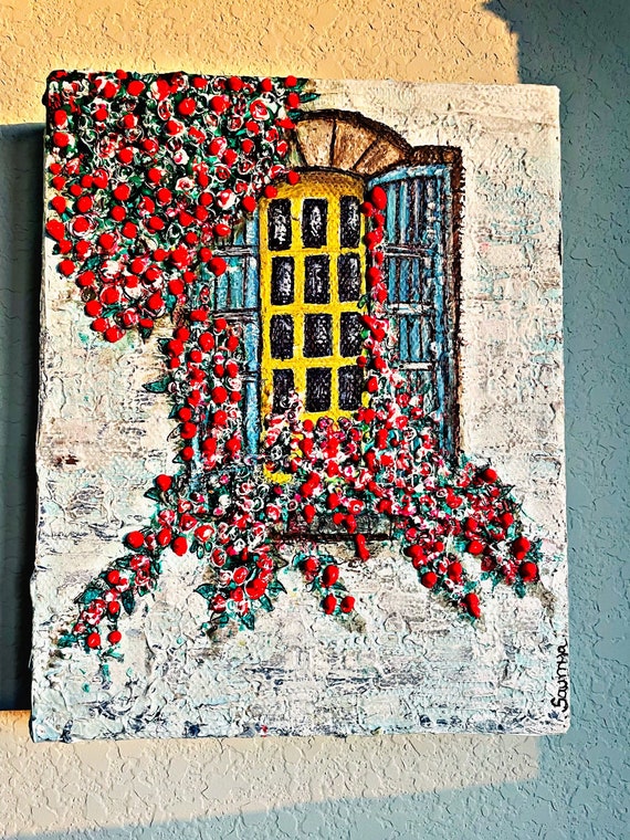 Handmade Acrylic Painting the French Window . Original - Etsy