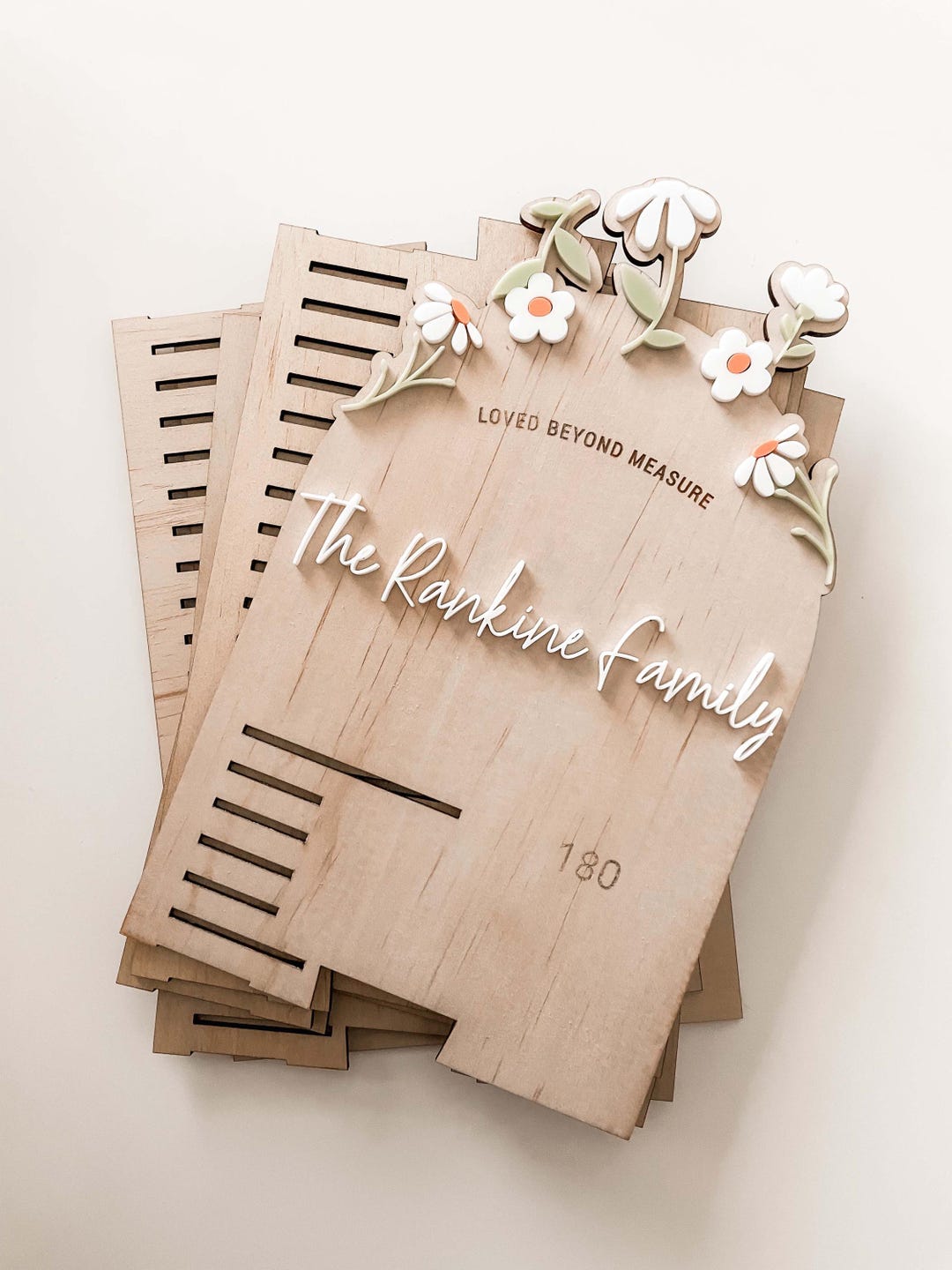 Daisy Theme Family Height Charts, Personalised Growth Chart , Acrylic ...