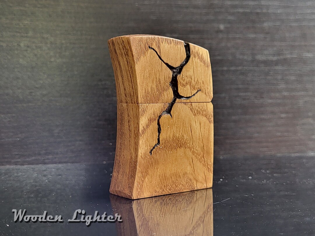 Cigarette Lighter. Oak Wood Shell. - Etsy