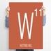 W11 Notting Hill Art Print Red, Postcode Art Print, London W11 Postcode ...