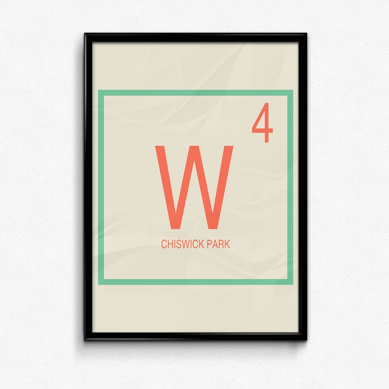 W4 Chiswick Park Art Print Postcode Art Print London W4 - Etsy UK