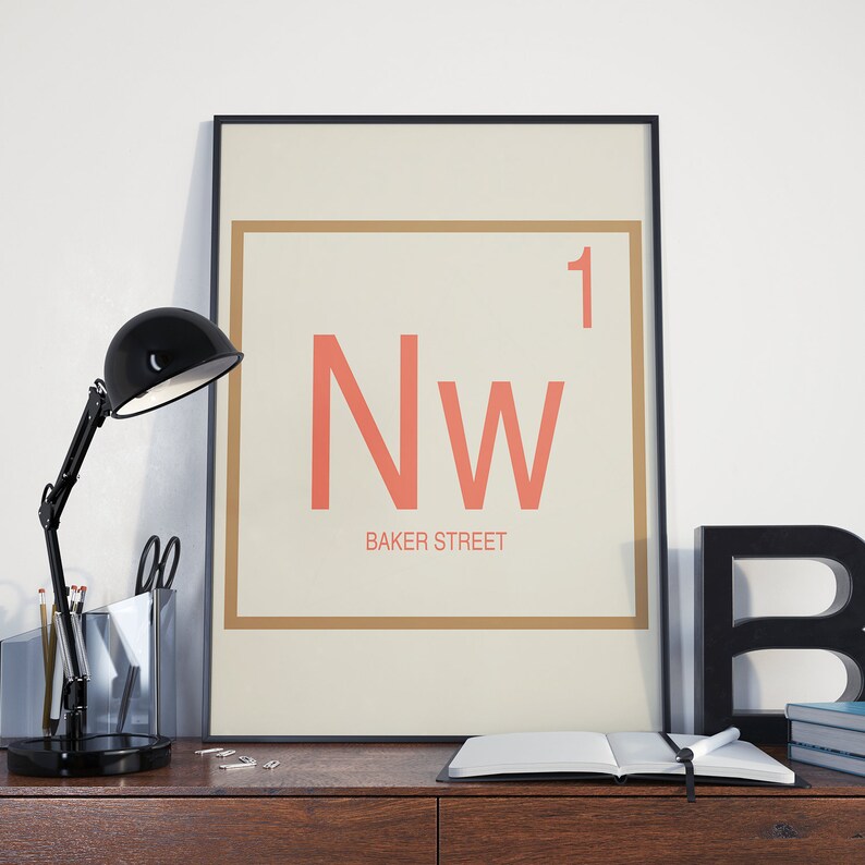 NW1 Baker Street Art Print, Postcode Art Print, NW1 Postcode, Minimal ...