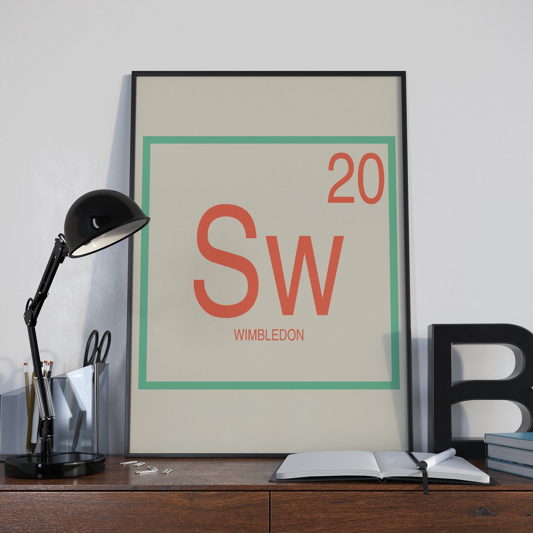 Wimbledon Art Print, SW20 Postcode Print, London Underground Poster - Etsy