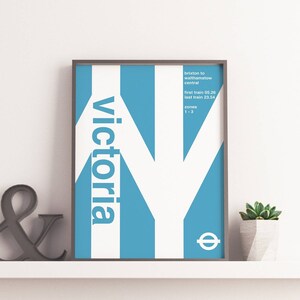 London Underground Original Tube Map Victoria Line Diagram Art Print ...