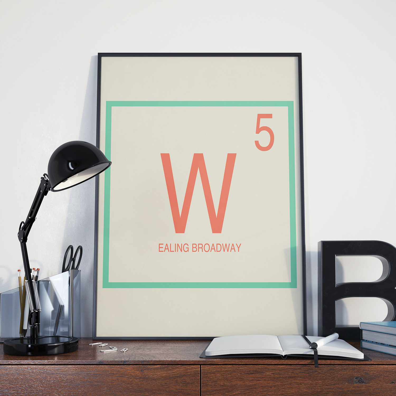 Ealing Art Print, W5 Postcode Art Print, Framed London Print, London ...