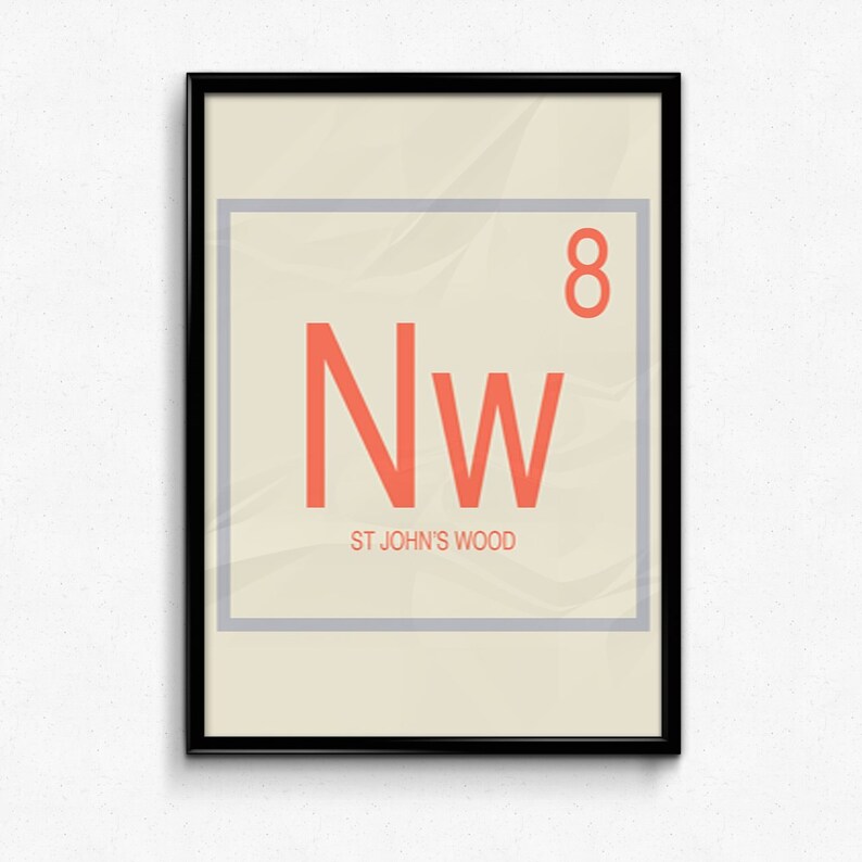 NW8 St John's Wood Art Print, Postcode Art Print, NW8 Postcode, Minimal ...