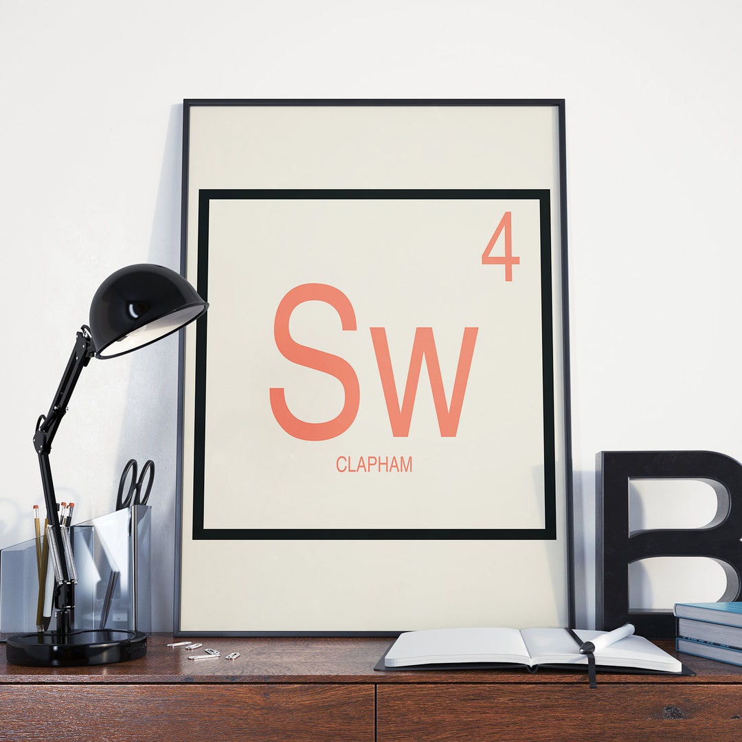 Clapham Print SW4 Postcode Art Print London SW4 Postcode - Etsy