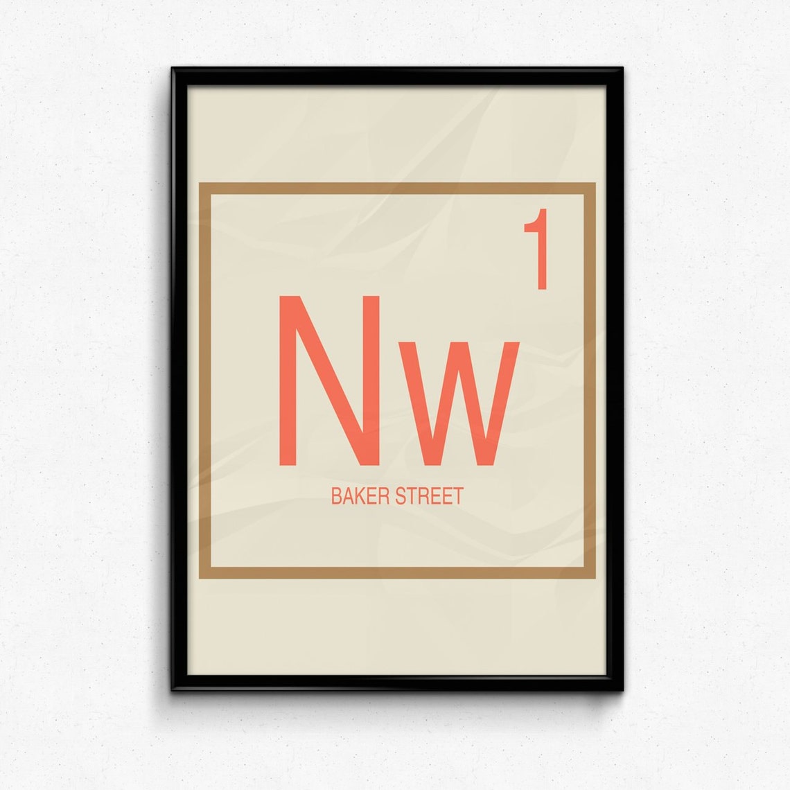 NW1 Baker Street Art Print, Postcode Art Print, NW1 Postcode, Minimal ...