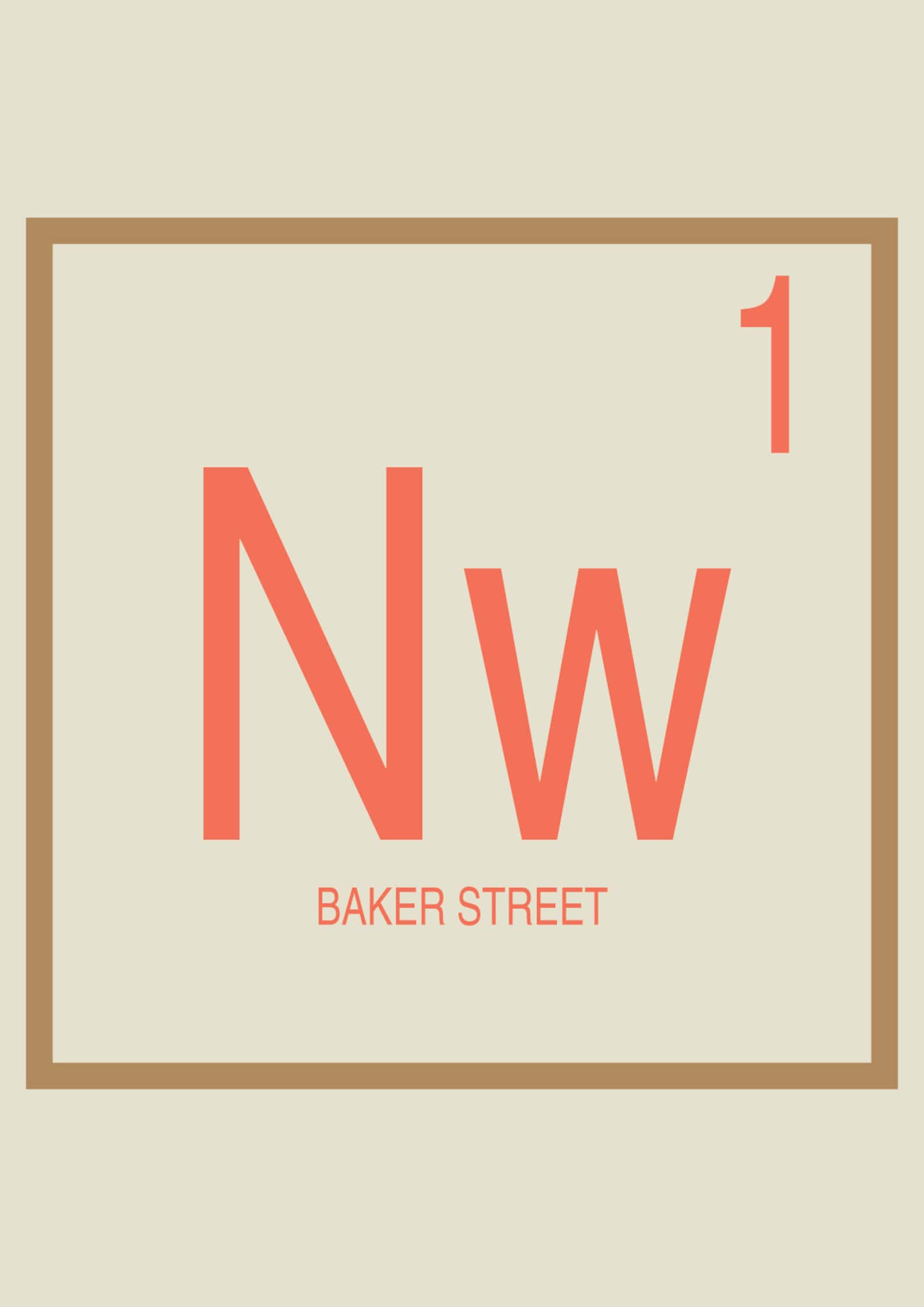 NW1 Baker Street Art Print, Postcode Art Print, NW1 Postcode, Minimal ...