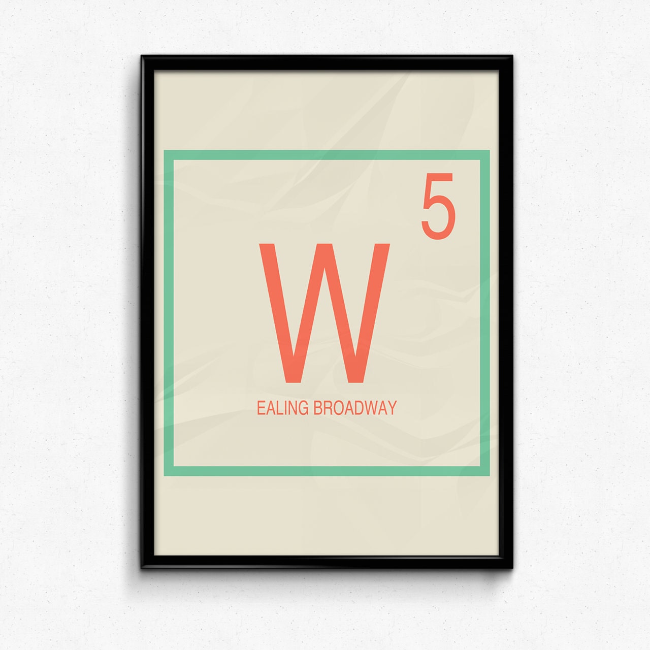 Ealing Art Print, W5 Postcode Art Print, Framed London Print, London ...