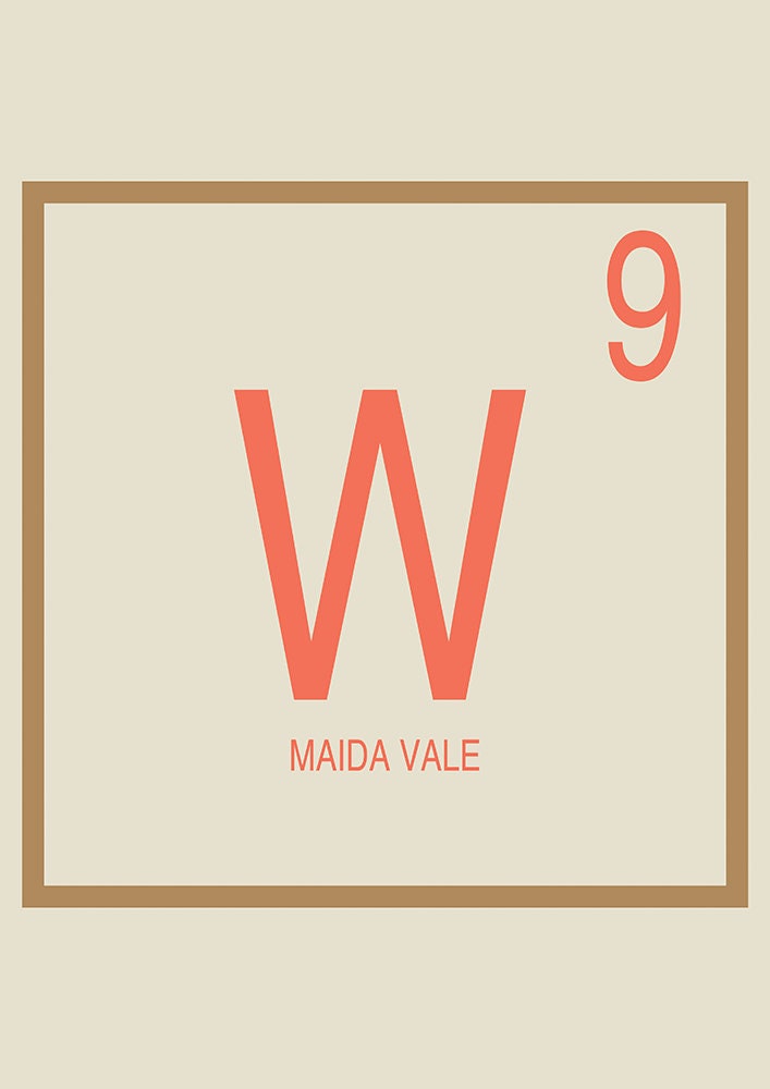 W9 Maida Vale Art Print Postcode Art Print W9 Postcode - Etsy